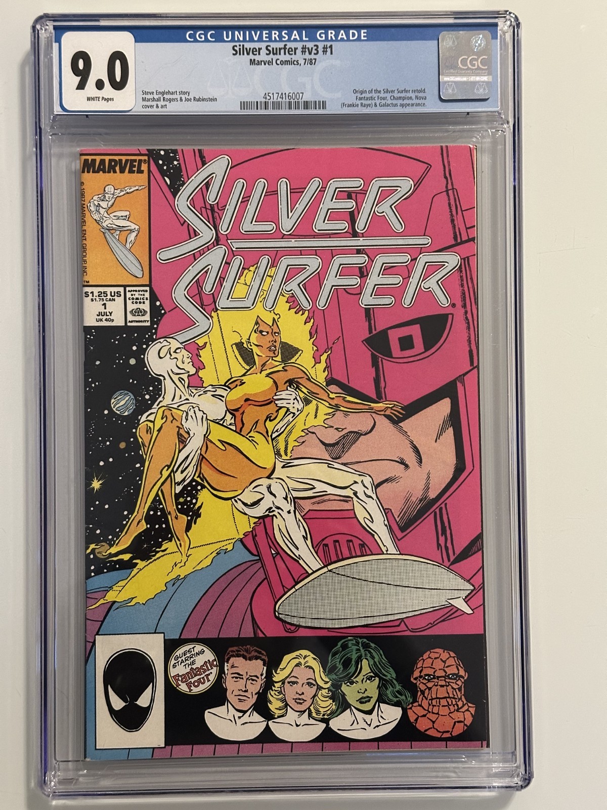 Silver Surfer Volume 3 Number #1 CGC 9.0 White Pages 1987 Origin Story ...