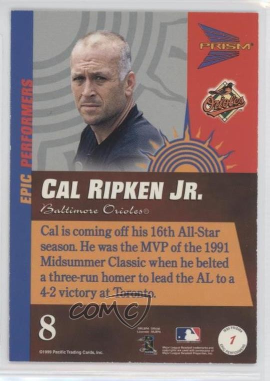1999 Pacific Prism Epic Performers Cal Ripken Jr #1 HOF 0q3 | eBay