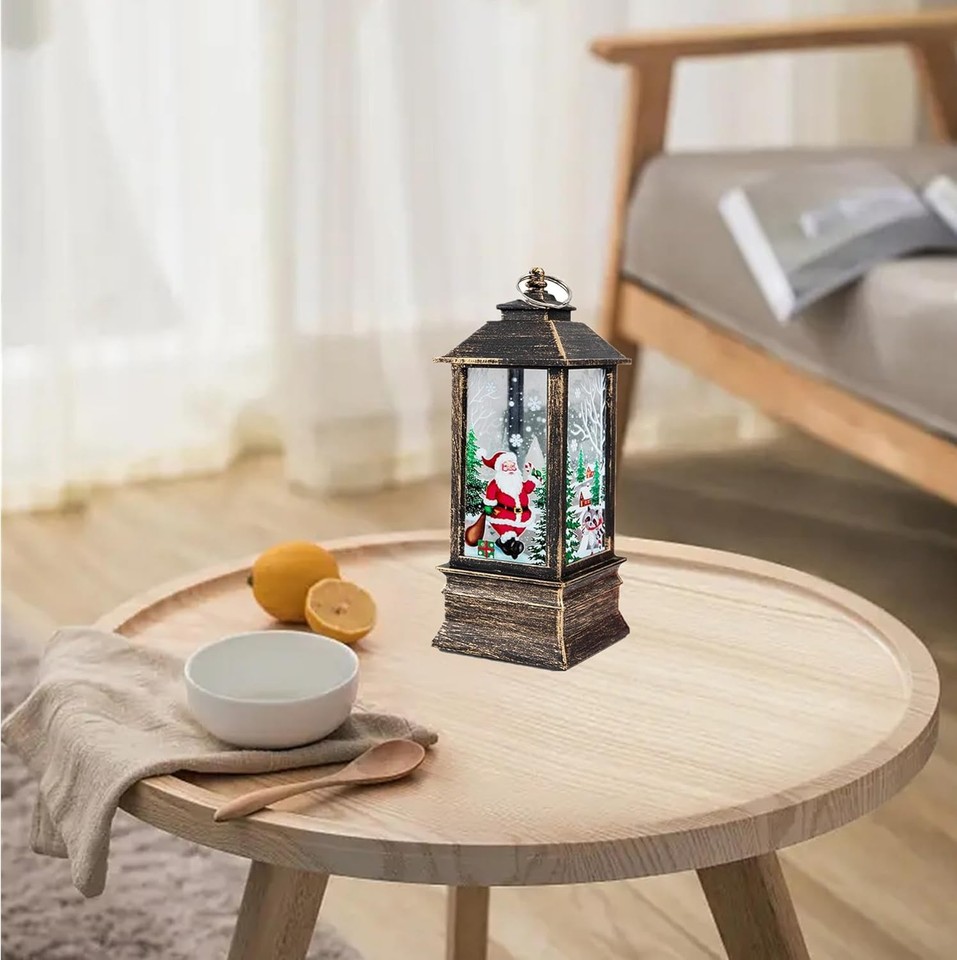Alfyng Christmas Lantern, Santa Claus Wind Lamp, LED Flame Effect ...