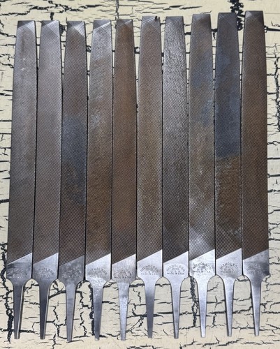 10 VTG Nicholson Flat Bastard Metal File Hand Tool Lot 12" USA ...