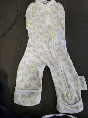 Newborn Woombie Swaddle Neutral Yellow, Gray And White Elephant Print ...