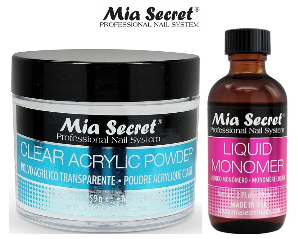 Mia Secret Liquid Monomer 2 oz with Clear Acrylic Powder 2 oz | eBay