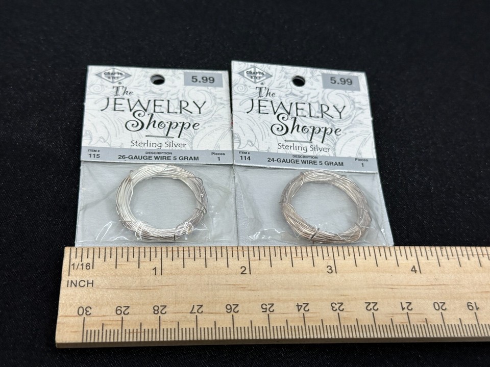 10 Grams 0f Sterling Silver Wire- 24/26 Gauge- Findings in Packages ...