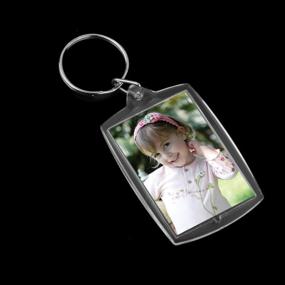 100pcs keychain frame custom photo keychain Transparent Keychain Photo ...