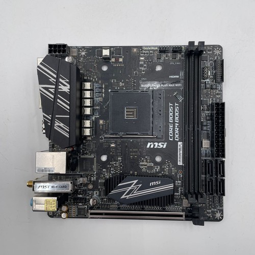 MSI B450I GAMING PLUS MAX WIFI AMD AM4 DDR4 MiniITX Motherboard - READ ...