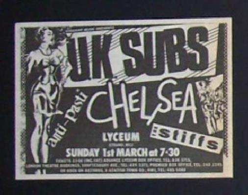 UK Subs Diminished Responsibility Era 1981 Mini Poster Type Concert Ad ...