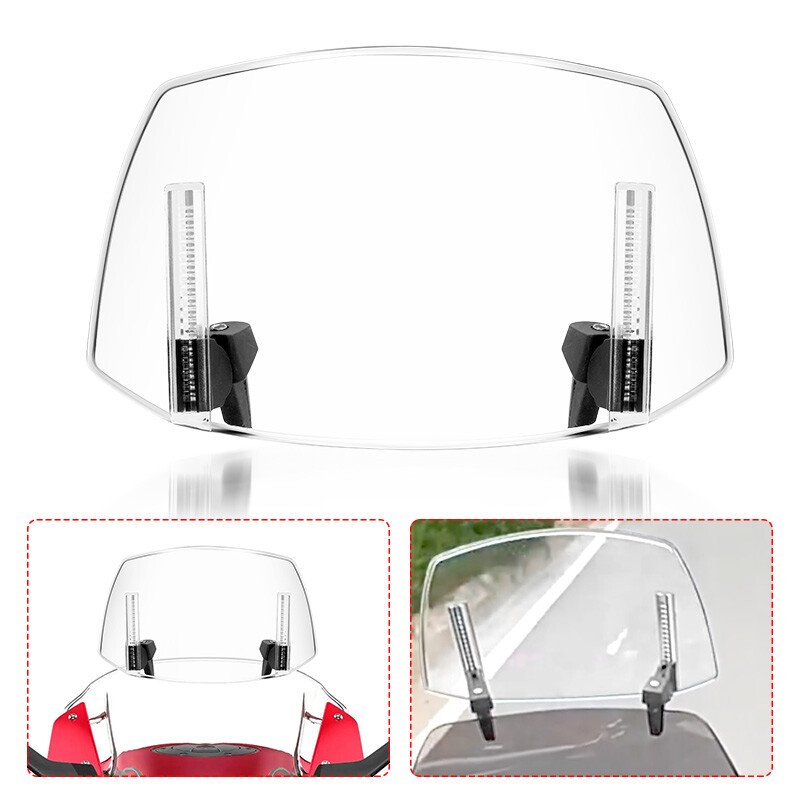 Motorcycle Clip On Windshield Extension Spoiler Wind Screen Deflector ...