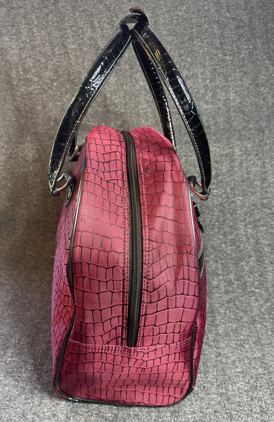 Samantha Brown Luggage Croc embossed 13 1/2” Tall Patent Bow Gorgeous ...