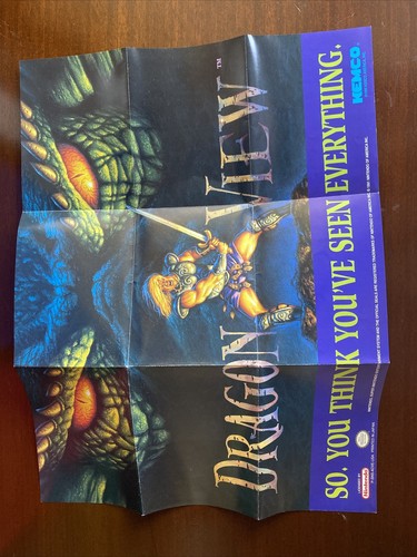SNES Super Nintendo Dragon View Poster Only Authentic Complete Your ...