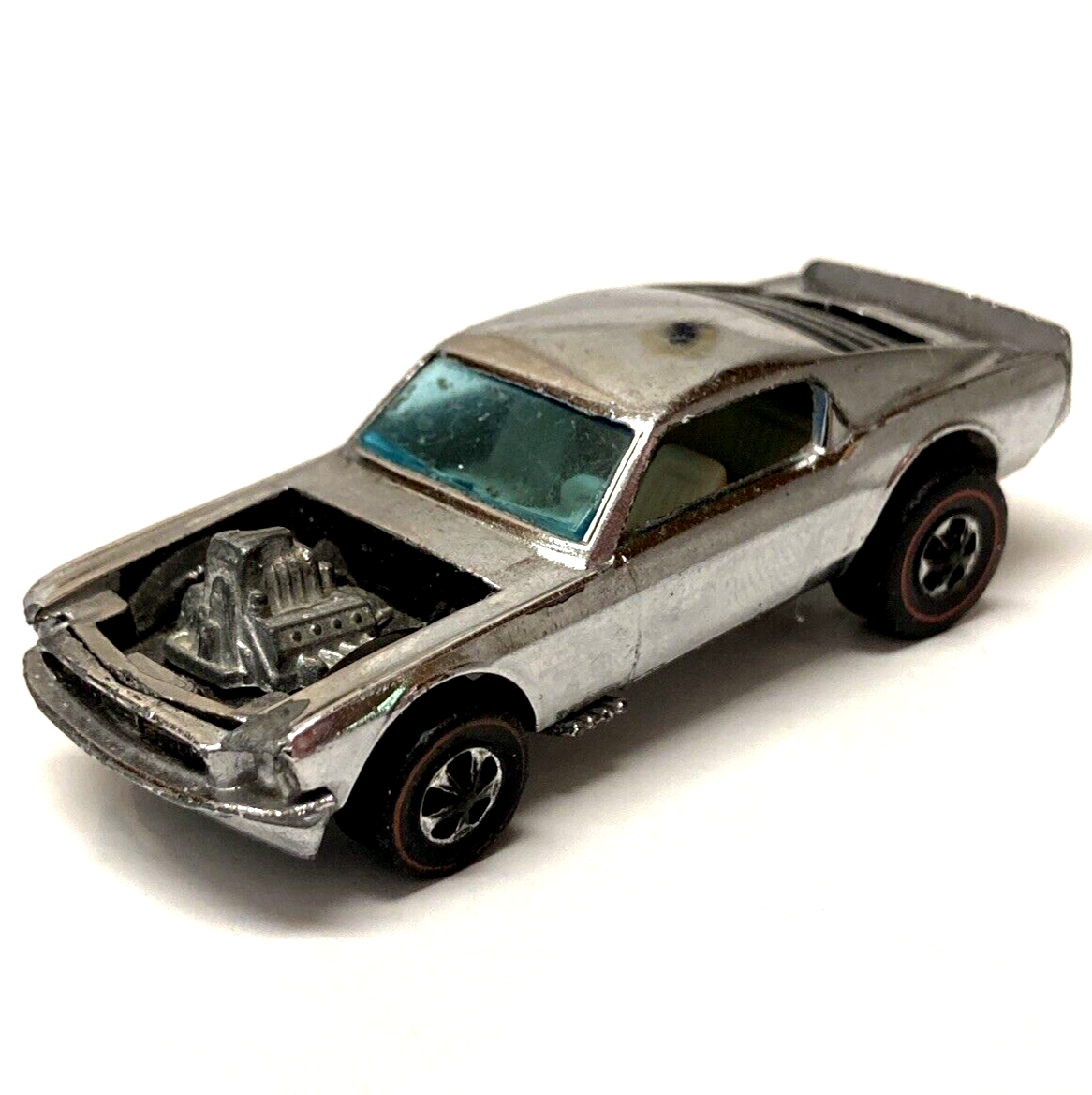 Hot Wheels Redlines Mustang Boss Hoss Car 1969 Chrome White Interior ...