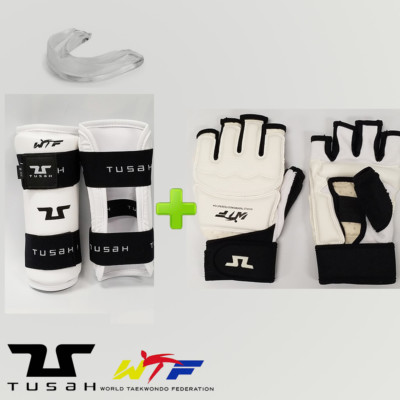 New! Tusah TKD WTF Hand & Arm Competition Sparring Gear Set w ...