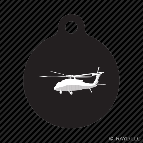 UH-90 Black Hawk Keychain Round with Tab dog engraved many colors UH90 ...