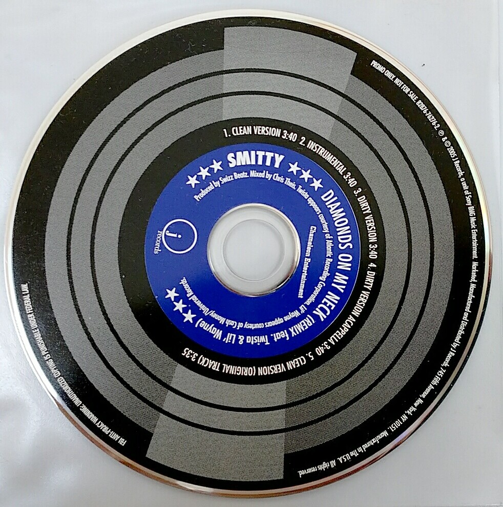 (CD) Smitty – Diamonds On My Neck (Remix) , Promo, 82876-76276-2 ...
