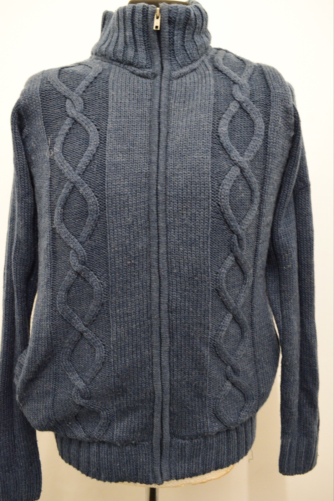JU1572 P.G. FIELD MEN'S KNIT FULL ZIP JUMPER FLEECE LINING SIZE M | eBay UK