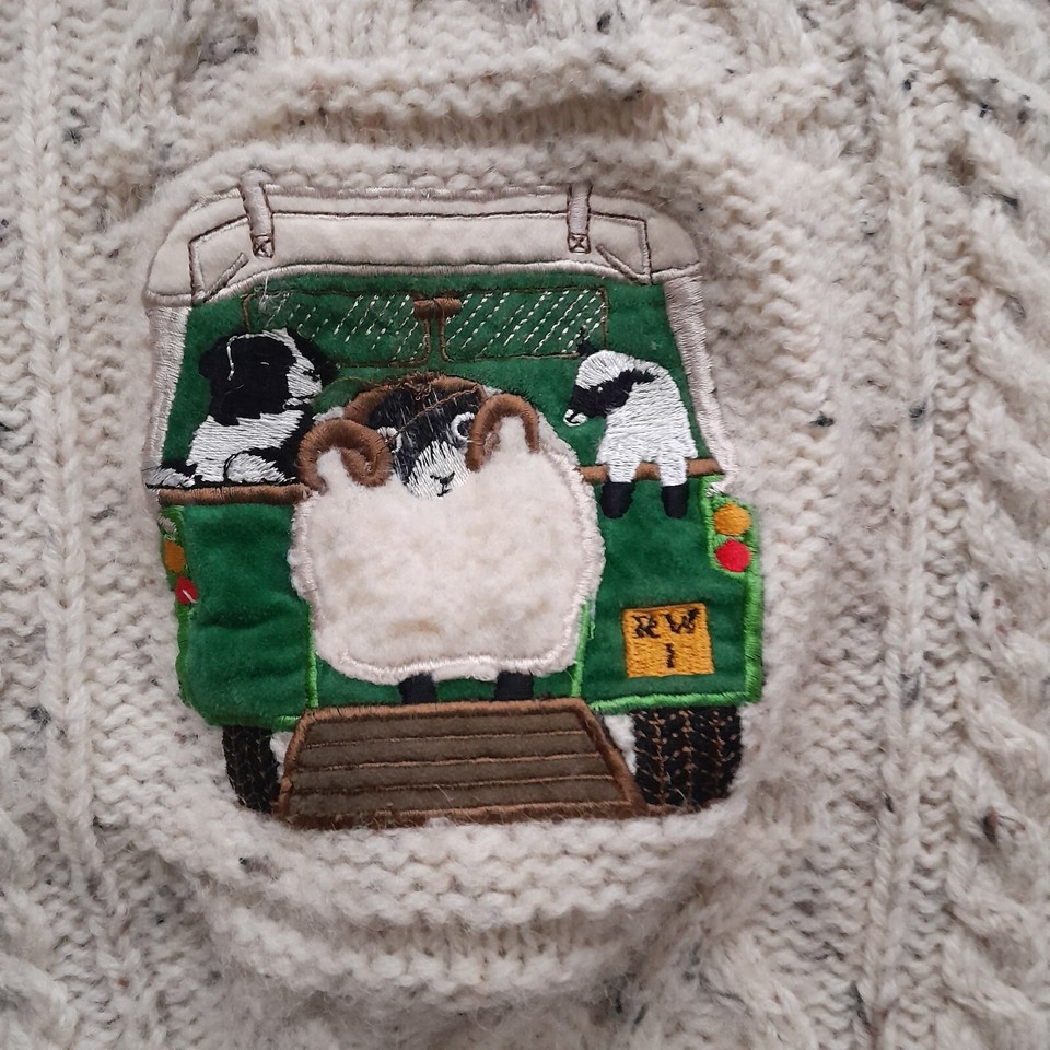 Kids Bracken Country Wear Wool Sweater Cable Knit Land Rover,Sheep Dogs ...
