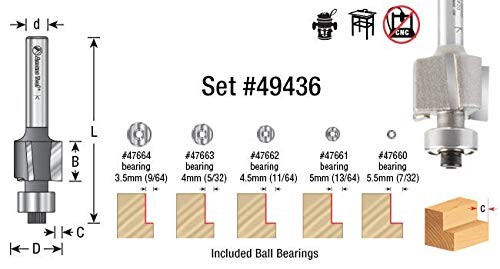 Amana Tool - 49342 Binding/Rabbeting 15mm (19/32) Dia x 11.5mm (7/16) x ...