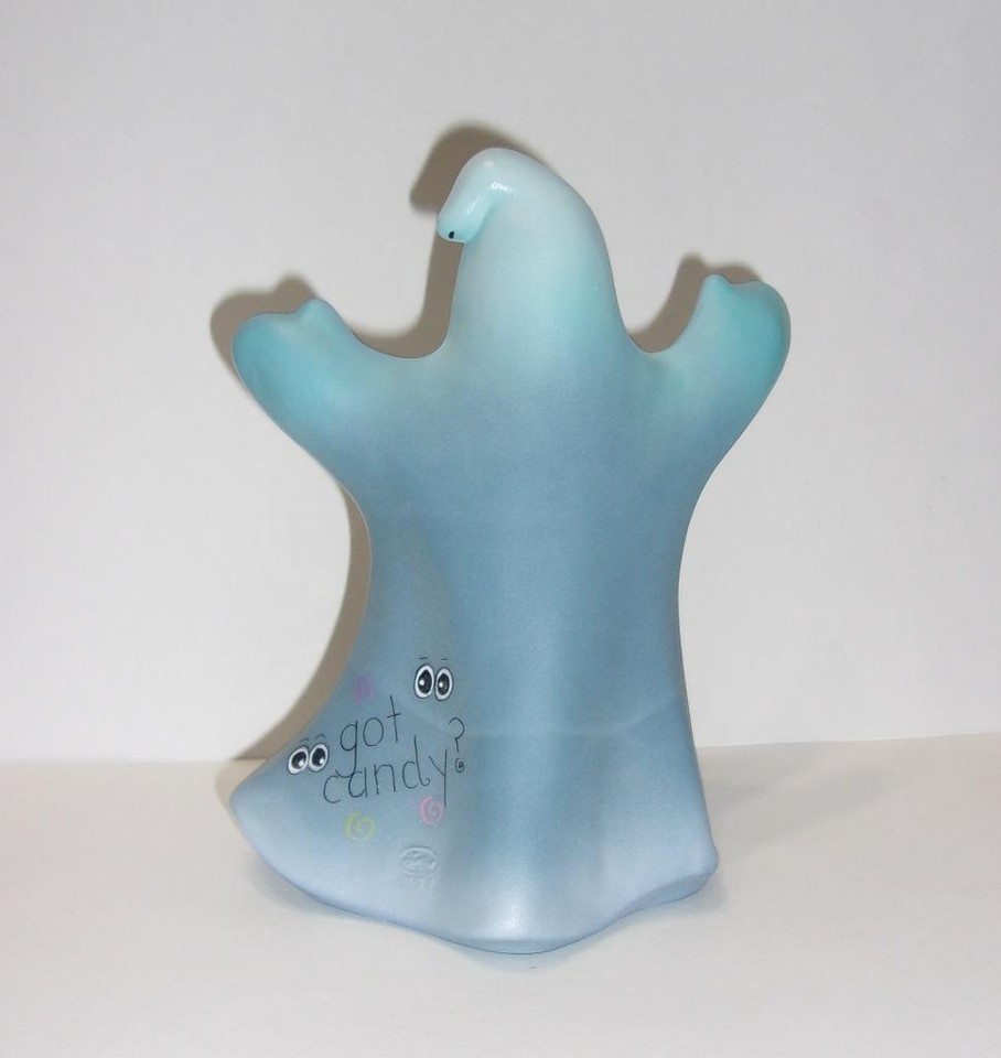 Fenton Glass Blue "Got Candy" Halloween Ghost Figurine Ltd Ed #6/39 Kim ...