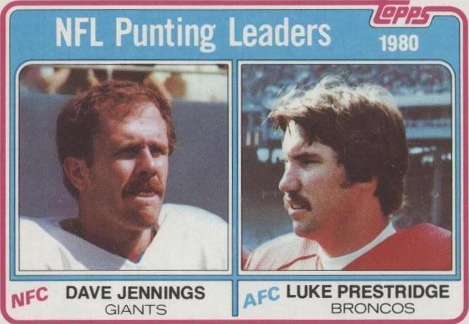 1981 Topps - Puntin Leaders Dave Jennings, Luke Prestridge #6 for sale ...