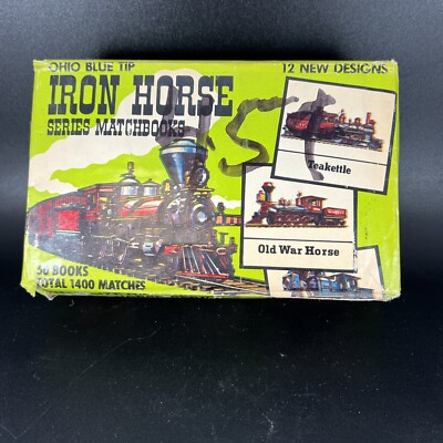 Ohio Blue Tip Matches Box of Matchbooks IRON HORSE series 1981 NOS | eBay