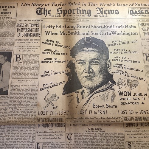 1942 Sporting News WORLD WAR II IEDGAR SMITH BASEBALL ⚾️ | eBay Australia