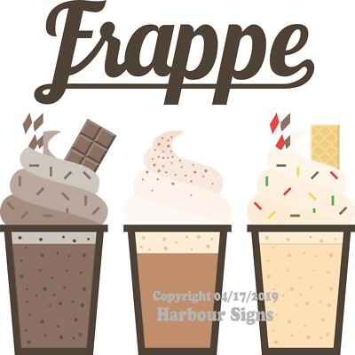 Frappe DECAL (Choose Your Size) Coffee Concession Food Truck Vinyl ...