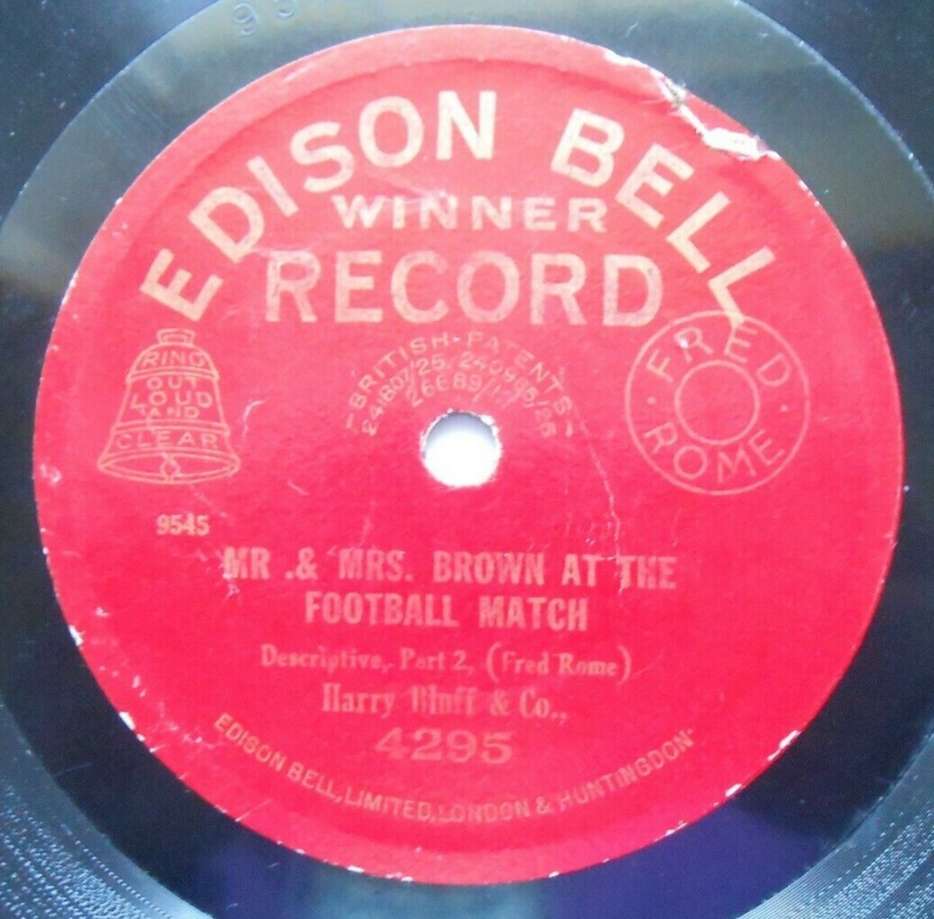 Harry Bluff & Co 10" 78rpm Edison Bell Winner 4295 Mr & Mrs Brown at ...