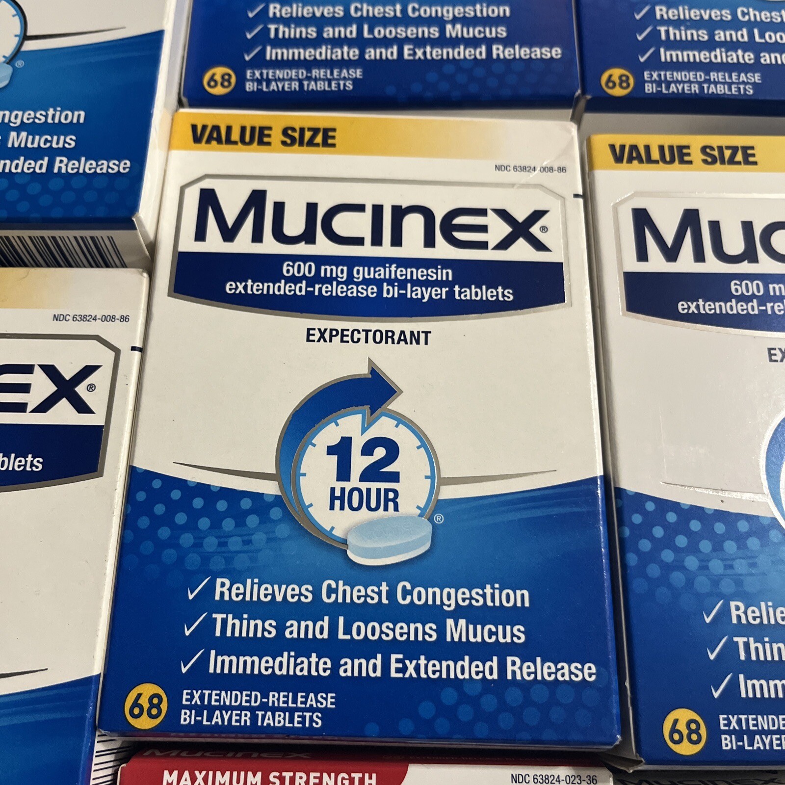 x13 Mucinex 600-1200 Mg OTC Box Bi-Layer 100,68,40,28,20,14ct Boxes ...