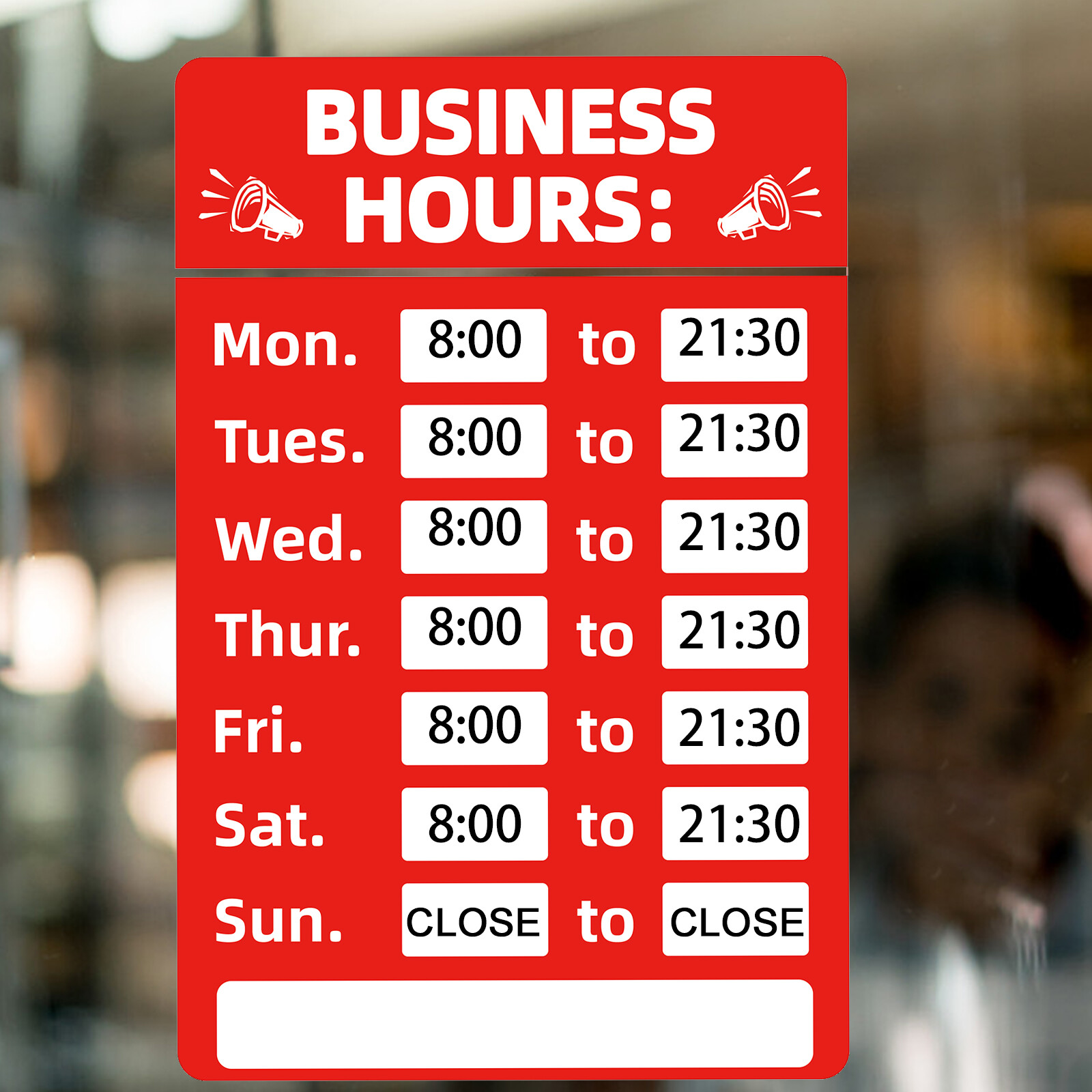Business Hours Sign Adhesive Closed Open Stickers for Office Shop (Red ...