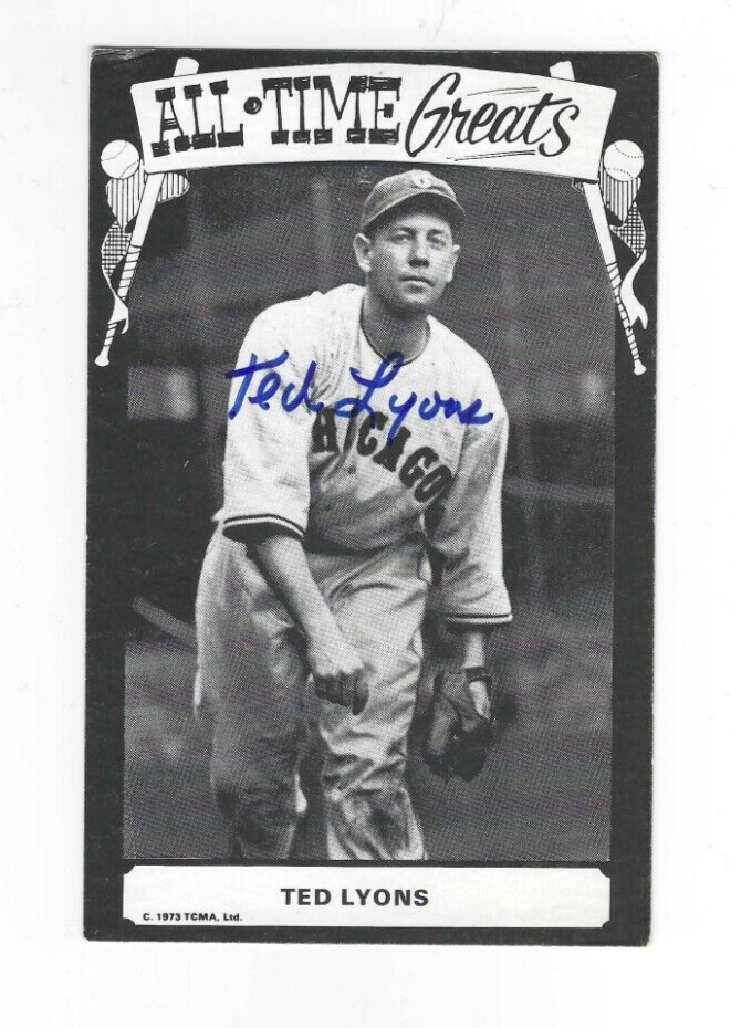 Signed Ted Lyons Chicago White Sox 3.5"x5.5" All Time Greats TCMA ...