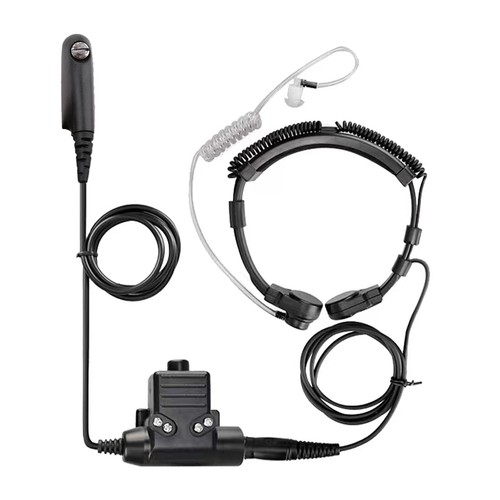 Walkie Talkie Mic U94 PTT Neck Throat Mic Earpiece Radio Nato Tactical ...