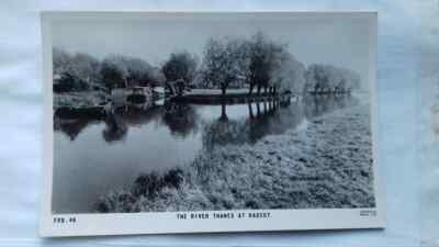Vintage postcard,real photo,River Thames,Radcot,Farington,Oxfordshire ...
