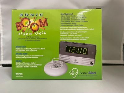NEW Sonic Alert SB200SS Sonic Boom Travel Bedside Alarm Clock Super Bed ...