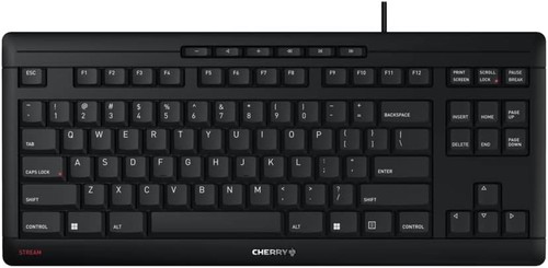 CHERRY Stream Keyboard TKL Wired USB TenKeyLess Compact Compact, Black ...