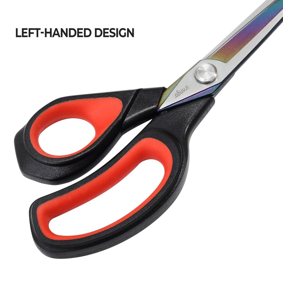Left Handed Fabric Scissors - 9.5 inch Sharp Titanium Coated Stainless ...