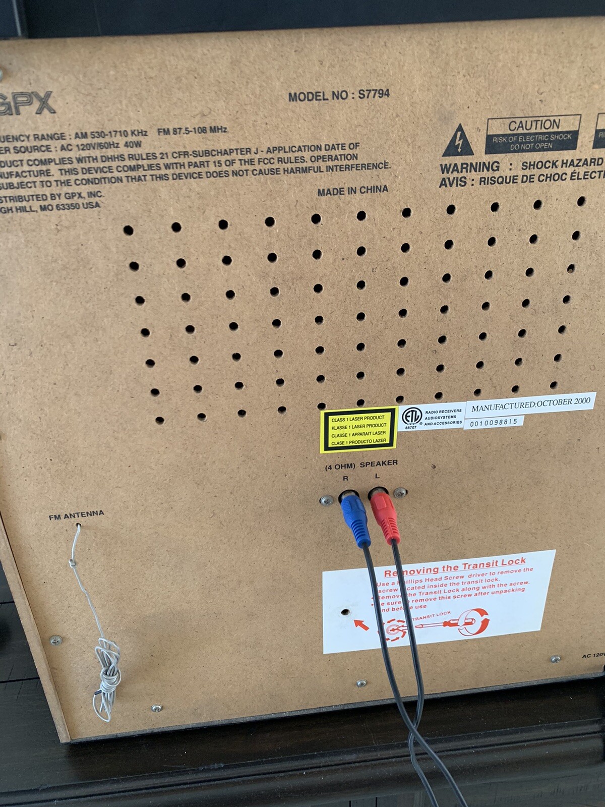 Rare Gpx S7794 4ohm Stereo System Cd Player Tape TurnTable As Is Local ...