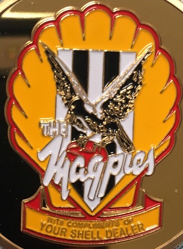 Collingwood Magpies AFL Medallion Shell Gasoline Esso Coin 24k Gold ...