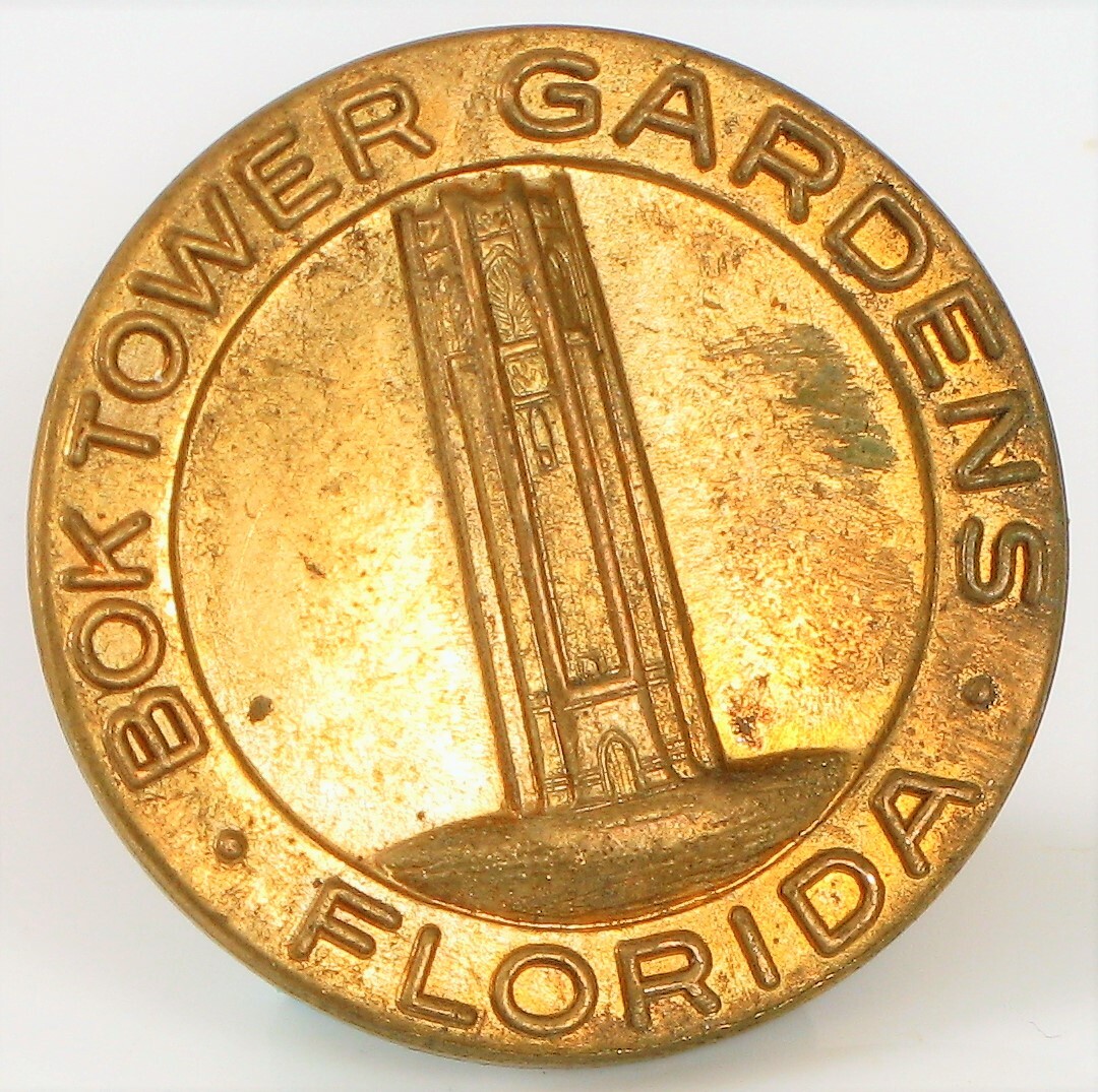 VTG DESIGNER BATES & KLINKE SOUVENIR TOKEN FOB BOK TOWER GARDEN LAKE ...