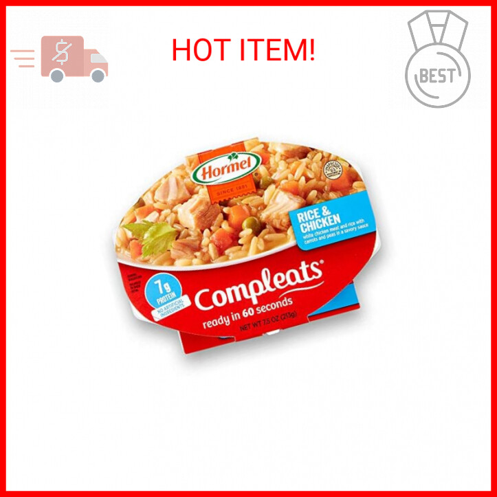HORMEL COMPLEATS Rice & Chicken Microwave Tray, 7.5 Ounces (Pack of 7 ...
