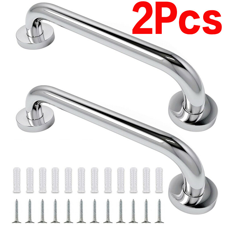 2X Safety Grab Bar Bathroom Support Handle Steel Bath Shower Toilet ...