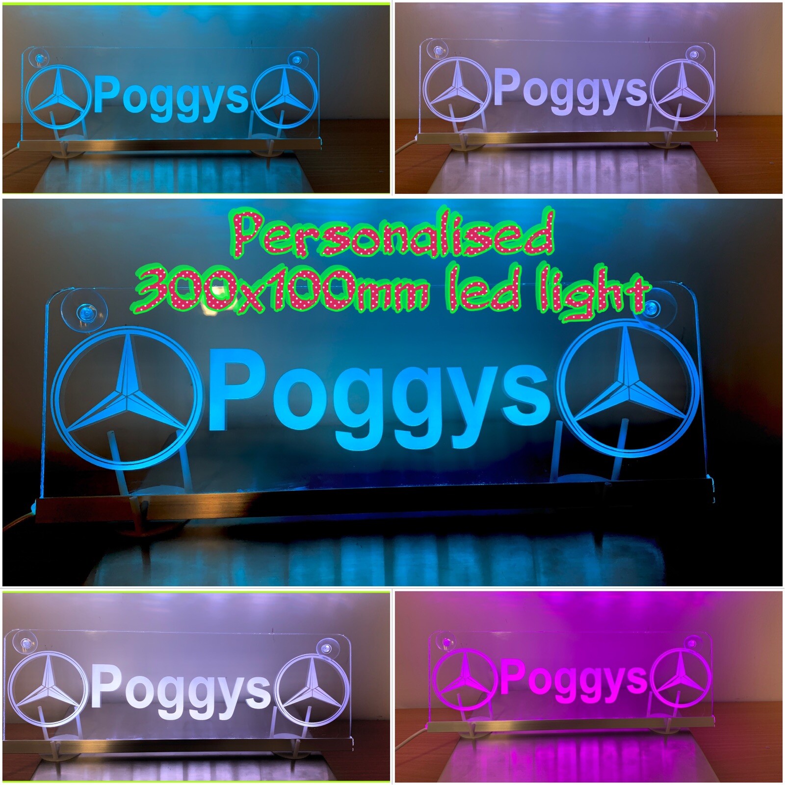 Personalised Name Truck Lorry Interior Engraved Usb Led Light RGB Color ...