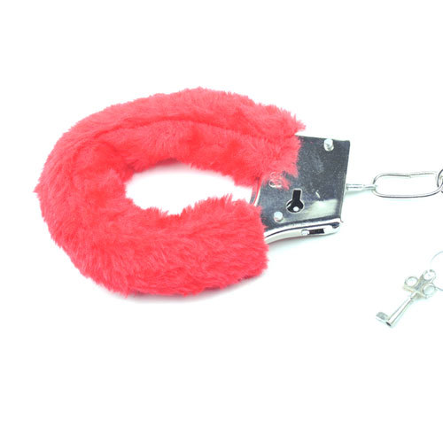Furry Fuzzy Costume Handcuffs Metal Wrist Cuffs Soft Bachelorette Hen ...