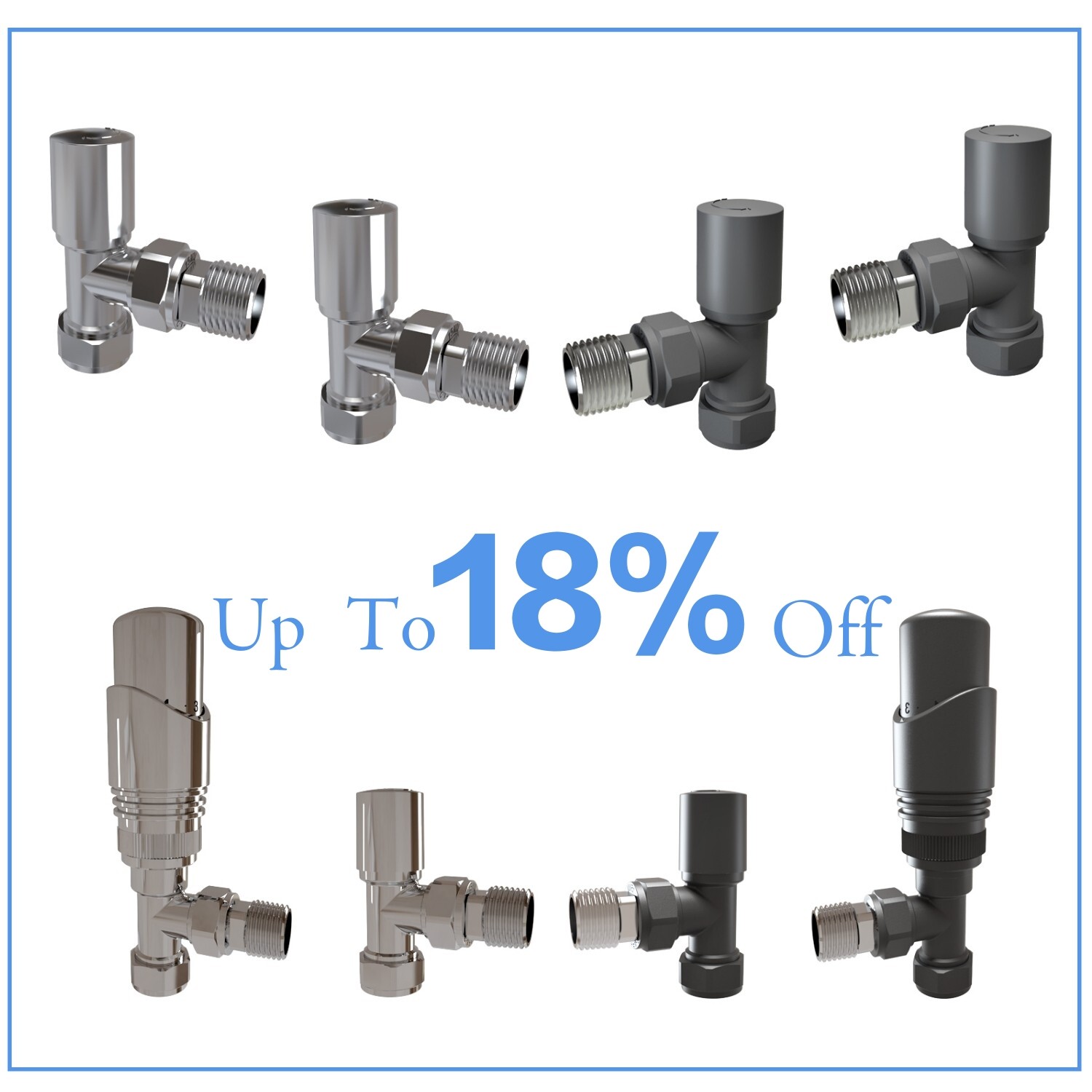 Designer Radiator Valves 15mm x 1/2" Thermostatic & Manual Angled ...