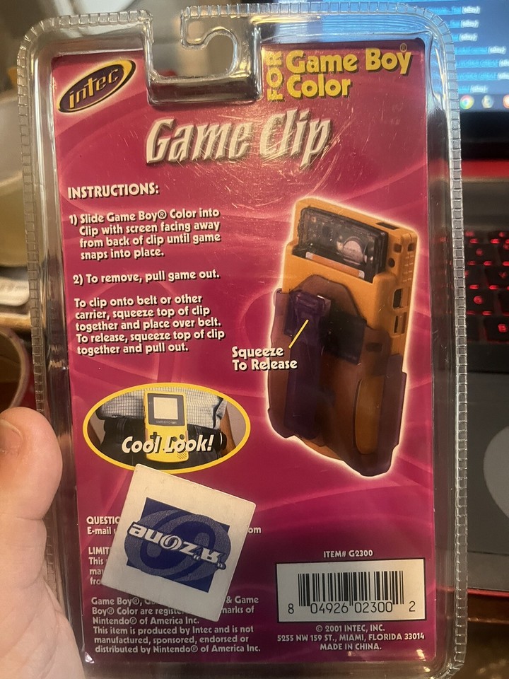 Intec Game Clip Gameboy Color Accessory #G2300 (Purple) - New Factory ...