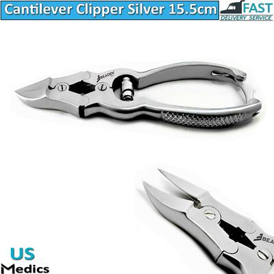 Cantilever Heavy Thick Nail Clipper Cutter Silver Manicure Podiatry ...