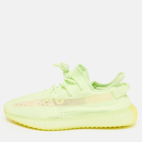 Yeezy x Adidas Neon Green Knit Fabric Boost 350 V2 Glow Sneakers Size ...