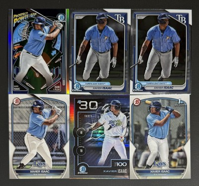 XAVIER ISAAC 2024 Bowman Chrome 6 Card Lot Tampa Bay Rays Prospect 1st ...
