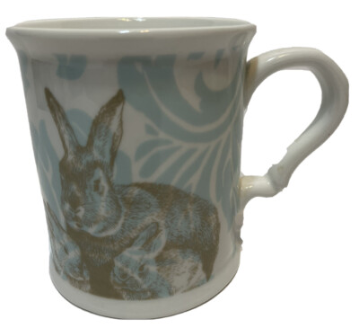 Arlington Designs Large Coffee Tea Cup Mug Rabbits Blue and White | eBay