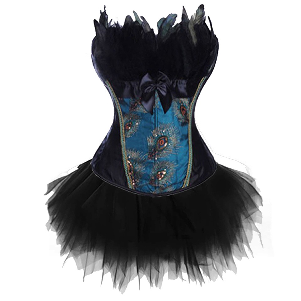Women Sexy Burlesque Bustier FANCY DRESS Party Costume Corset&Tutu ...
