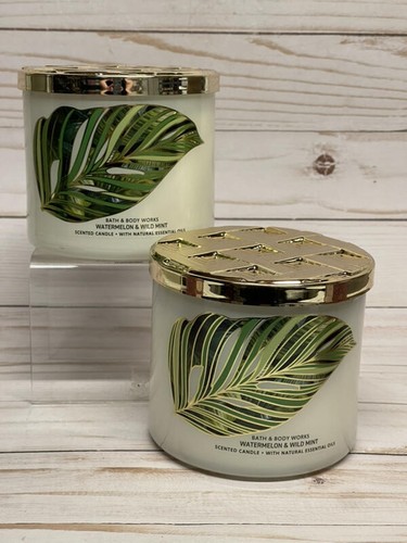 x2 Bath & Body Works Watermelon & Wild Mint 3-Wick Candles | eBay