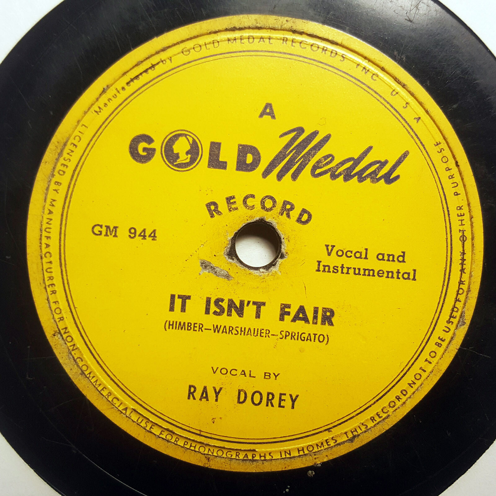RAY DOREY It Isn't Fair/Too Many Kisses GOLD MEDAL 944 78RPM HEAR | eBay